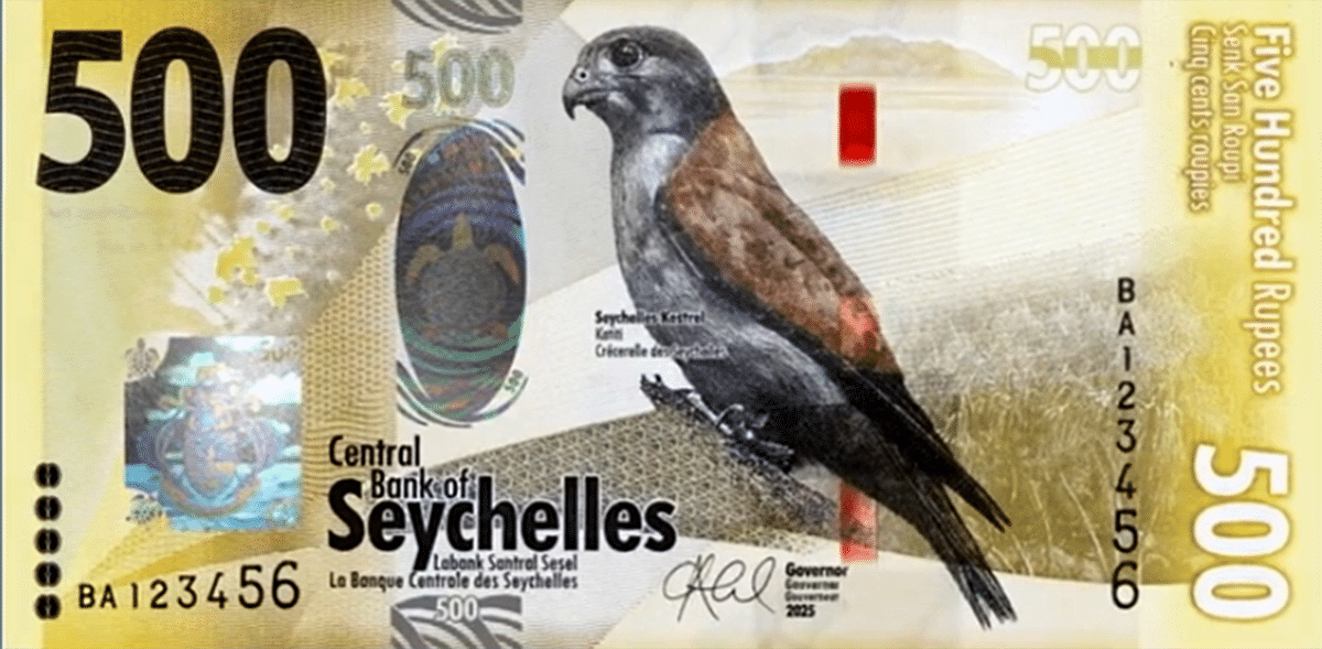 Central Bank of Seychelles issues modified note of 500 rupees. - MRI ...