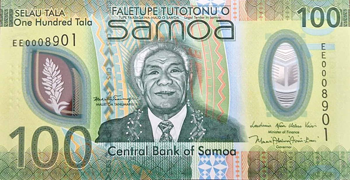 SAMOA - New polymer banknotes of 50 and 100 tala. - MRI Guide : MRI ...